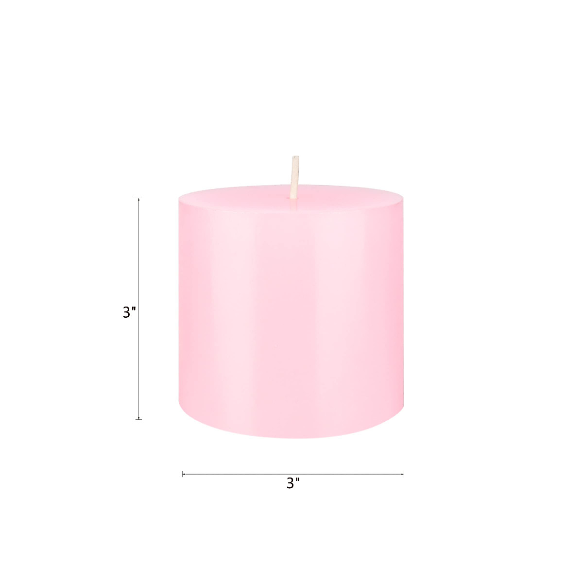 Mega Candles 3 pcs Unscented Pink Round Pillar Candle, Hand Poured Premium Wax Candles 3 Inch x 3 Inch, Home Décor, Wedding Receptions, Baby Showers, Birthdays, Celebrations, Party Favors & More