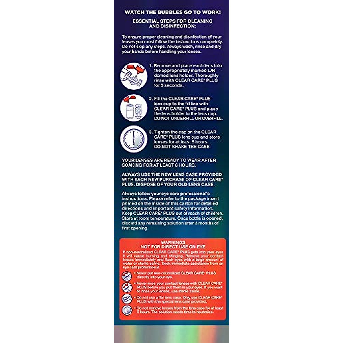 Clear Care Plus Cleaning and Disinfecting Solution with Lens Case, Clear, 12 Fl Oz