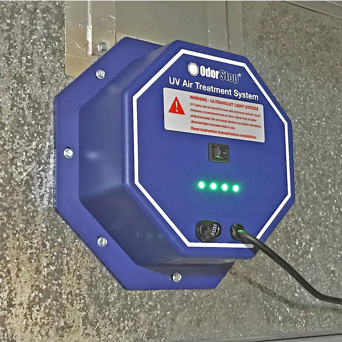 OdorStop OS36PRO1 UV Air Purifier - 36 Watt System with Energy Saving Airflow Sensor and 16” Bulb (OS36PRO1 w/Air Flow Sensor, 16” Bulbs)