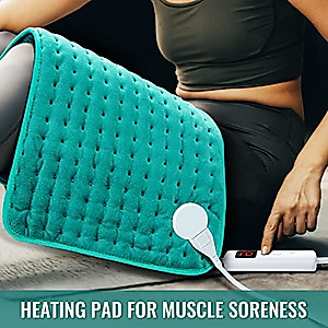 Heating Pad for Back Neck Shoulder Pain Relief, Gifts for Women, Men, Mom, Dad, Christmas, Mothers Day, Fathers Day, Electric Heating Pads with Auto Shut Off & 6 Heat Settings, Moist Dry Heat Options