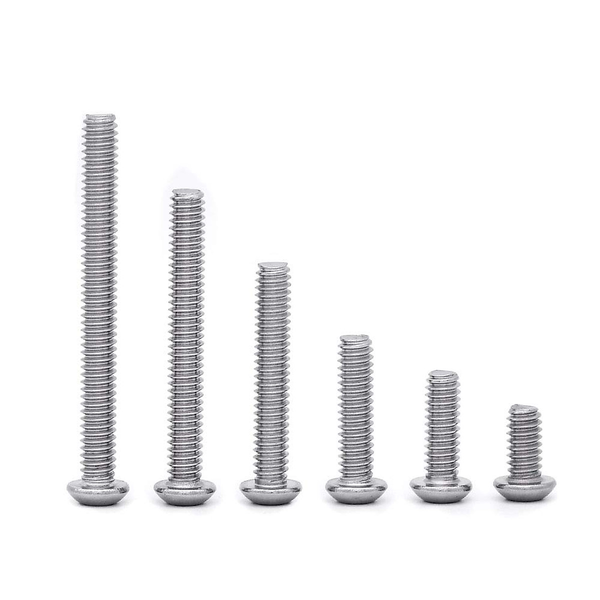M6-1.0 x 8mm Button Head Socket Cap Bolts Screws, 304 Stainless Steel 18-8, Fully Machine Thread, Bright Finish, 25 PCS