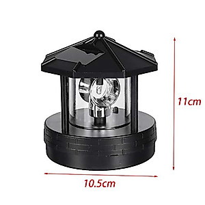 LED Solar Powered Lighthouse,360 Degree Rotating Lamp Waterproof Statue Rotating Lights for Garden Yard Outdoor Decor
