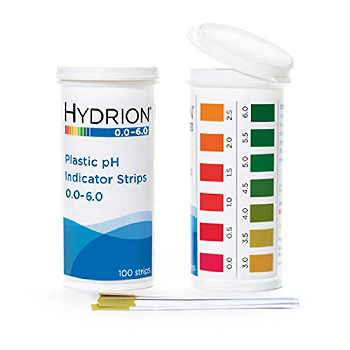Micro Essential Lab 9200 Hydrion Spectral Plastic pH Test Strips, 0.0 - 6.0, 100 strips/vial (case of 6 vials)
