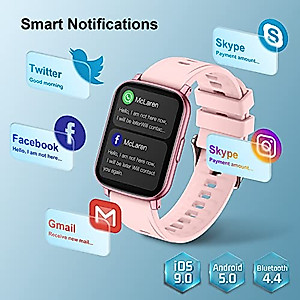 Smart Watch for Women, 1.69" HD Screen Fitness Tracker, Activity Tracker Smartwatches with 24 Sport Modes, Heart Rate/Sleep Monitor, IP68 Waterproof, Pedometer, Fitness Watch Android iOS Phones, Pink