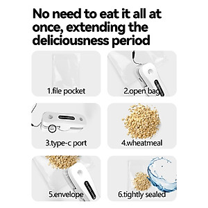 Mini Bag Sealer, Rechargeable Bag Sealer 2-in-1 Bag Sealer and Cutter Easy-use Snack Sealer with Magnet Portable Bag Resealer USB Mini Sealer for Chip Bag Plastic Bag Storage Freshness