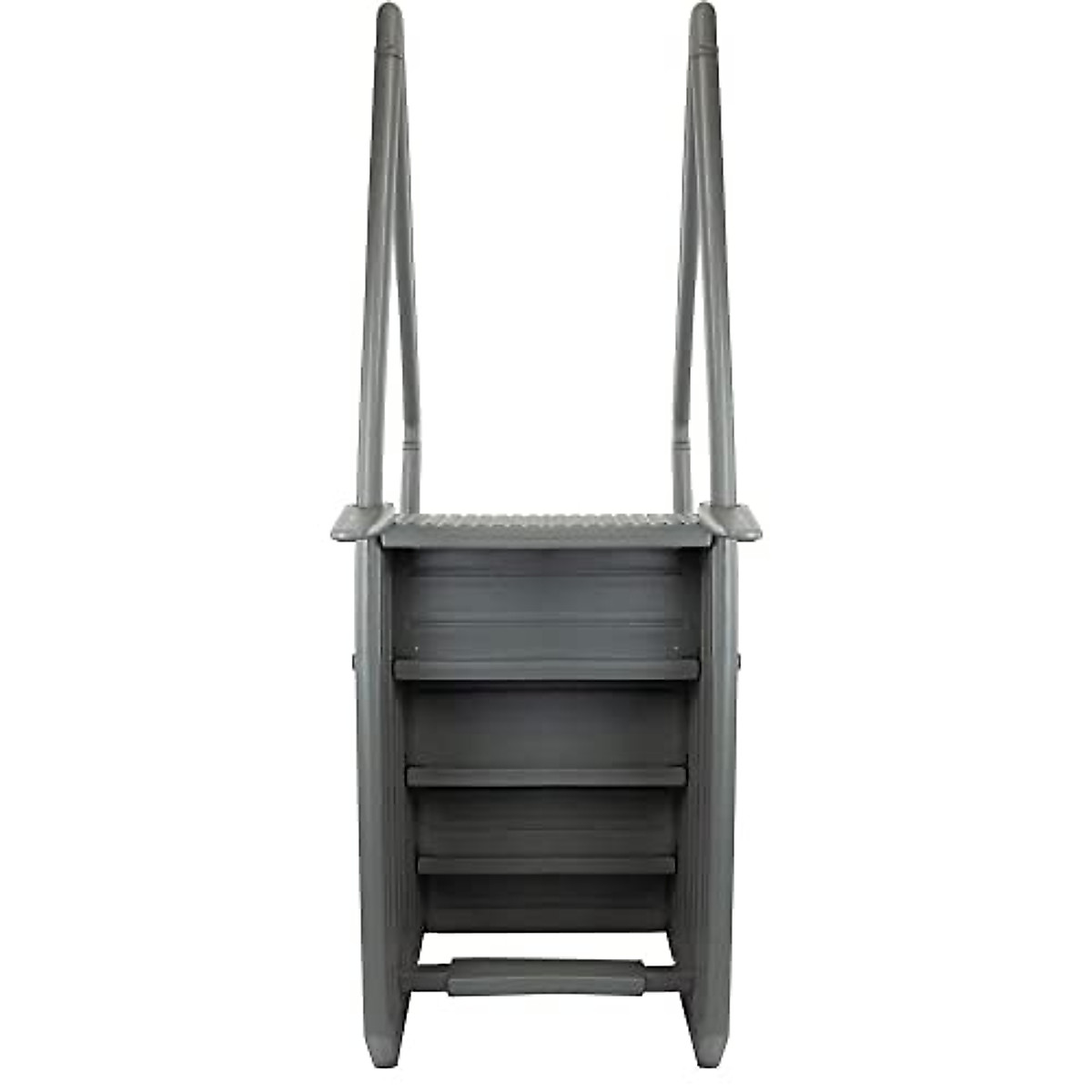 Aqua Select Above Ground Anti-Slip Pool Steps to Deck | Safety Swimming Pool Ladder | Designed for Above Ground Swimming Pools | Holds Up to 350 Pounds | Grey