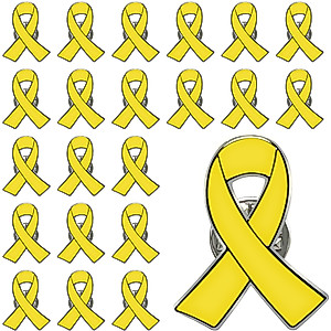 12/25/50/100 pieces Metal Yellow Ribbon Pin Awareness Ribbon Pin Bone Cancer Awareness Support Campaign Charity Donation Event Gift Accessories Brooch (25)