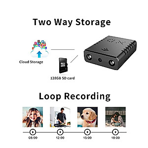 Smallest WiFi Spy Hidden Camera Mini Wireless Camera HD Indoor Home Smallest Spy Nanny Cam Security Cameras with Motion Detection/Night Vision/Cloud Storage for iPhone/Android Phone/iPad/PC