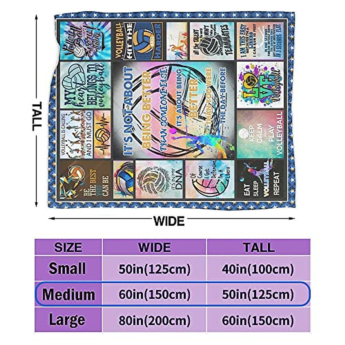 Volleyball Gifts, Volleyball Blanket for Women Men 60"X50", Volleyball Gifts Things for Teen Girls Team Coach, Volleyball Senior Night Gifts Party Favors, Soft Throw Blanket for Couch Bed