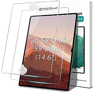 AACL [2 Pack] Tempered Glass for Samsung Galaxy Tab S9 Ultra/Tab S8 Ultra Screen Protector(14.6 Inch), [Bubble-Free][Anti-Scratch][Case-Friendly]