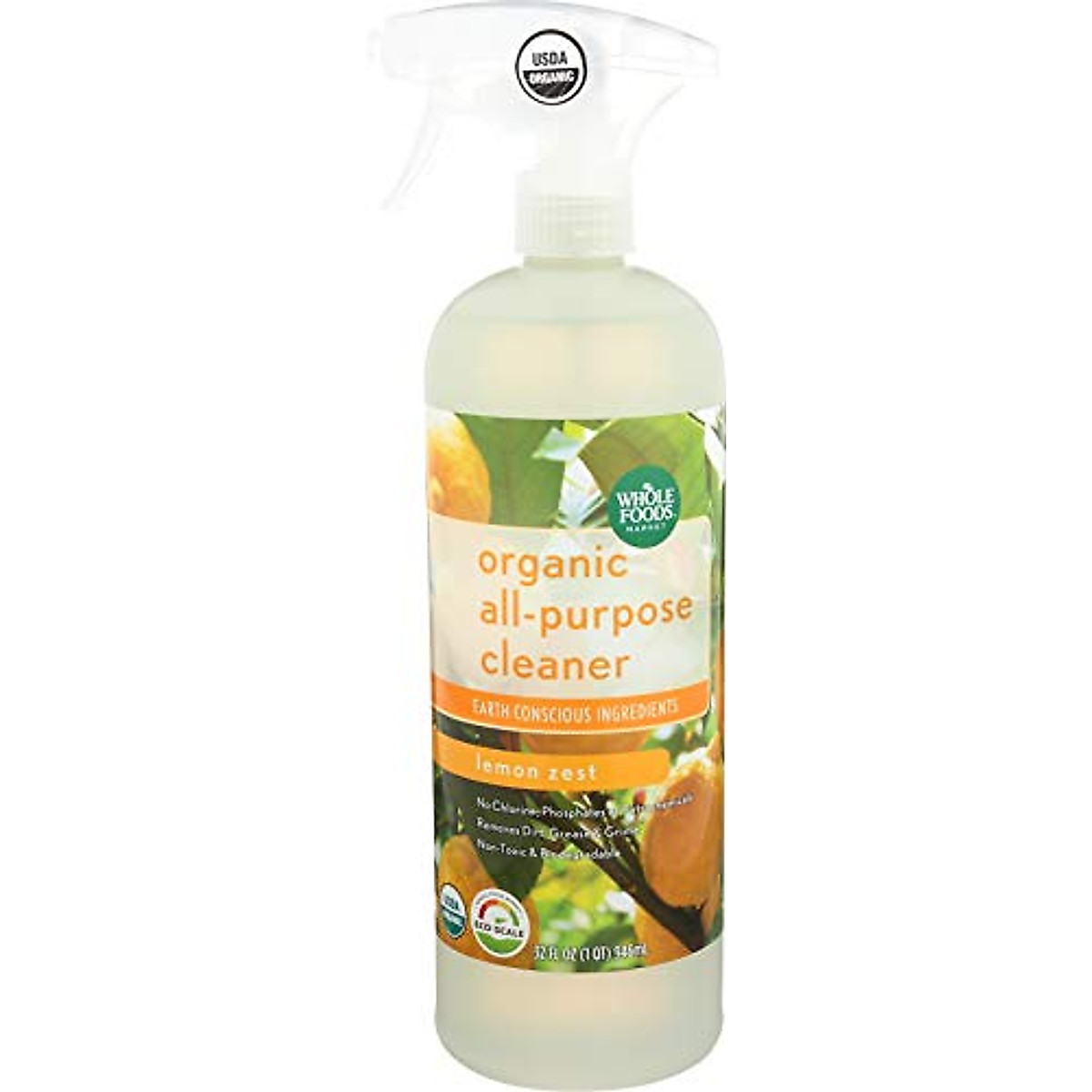 Whole Foods Market, Organic All-Purpose Cleaner, Lemon Zest, 32 fl oz