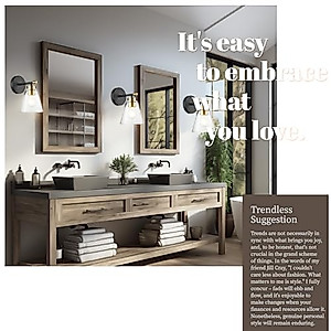 Hamilyeah Black and Gold Wall Sconces Set of 2, Bathroom Sconces Wall Lighting Fixture Indoor with Glass Shade, Mordern Black Wall Sconce Lighting for Kitchen, Hallway, Living Room