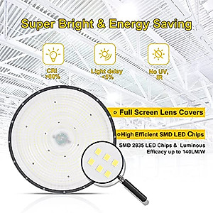 UFO LED High Bay Light 240W 36,000LM AC100-277V Up and Down Lighting 0-10V Dimmable 5000K Daylight Low Bay LED Lights UL/DLC Listed 6' Cable Alternative to 1000W MH/HPS for Garage Factory Warehouse