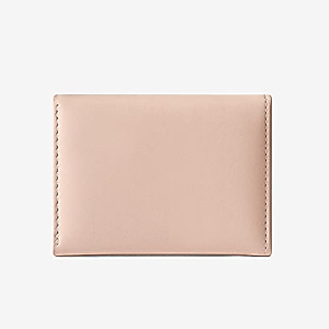 Belsmi Women Small Slim Minimalist Leather Bifold Trifold Wallets (Style D - Beige)