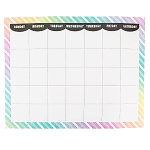 Rainbow Stripes Customizable Calendar Chart, 22 x 28 Inches