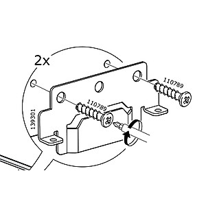 Spare Hardware Parts Replacement for IKEA Bed Frame Part 139301 (Mounting Plate) and 110789 (Screws)