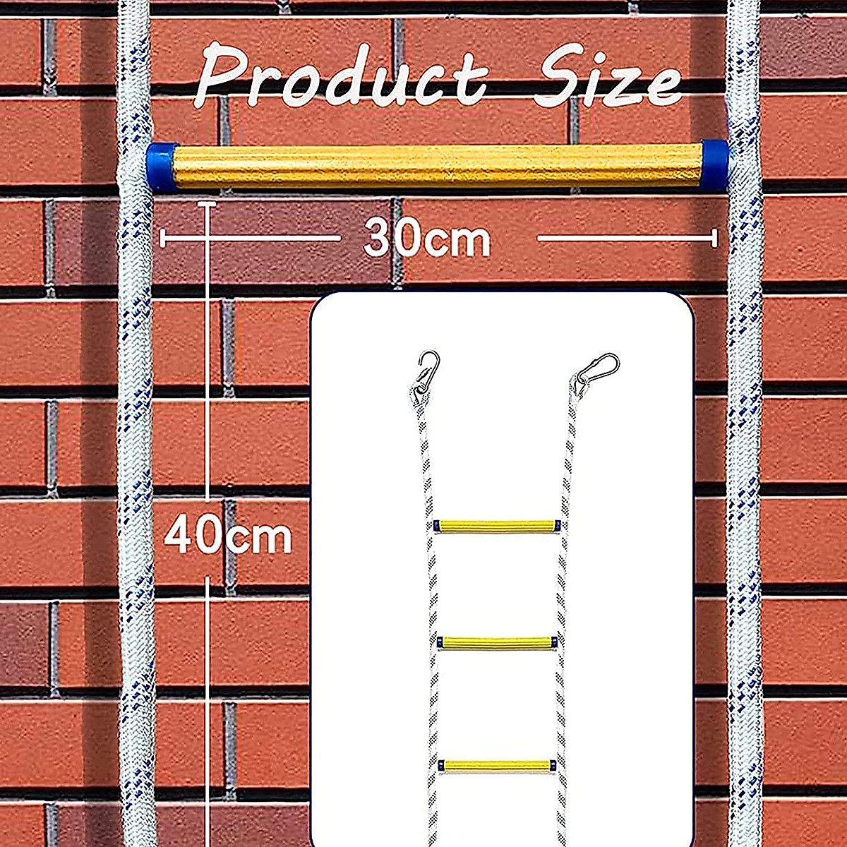 FGQCBBYC Emergency Fire Escape Ladder Rope Ladder Outdoor Soft Safety Ladder Hooks for Window Balcony, Home Climbing Escape Ladders,Reusable/3M/10Ft/18M/59Ft