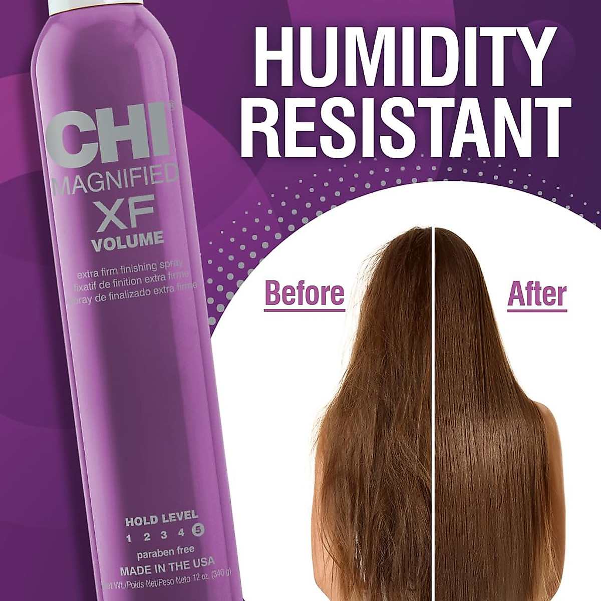 CHI Magnified Volume XF Finishing Hair Spray, Boosts Volume & Body For Maximum Fullness, Builds Resilience & Strength & Adds Shine, Extra Firm, 12 Oz