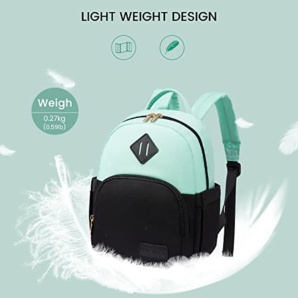 LOVEVOOK Mini Backpack Purse for Women, Small Fashion Backpack, Lightweight Cute Daypack for Travel Dating Black-Cyan Blue