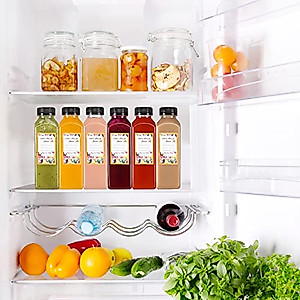 Dabacc Juice Bottles, 45Pcs 12oz Plastic Juice Bottles with Caps Airtight Reusable Clear Empty Water Containers Includes Label Funnel Brush for Juicing Drinking Beverage Smoothies Fridge（12oz）