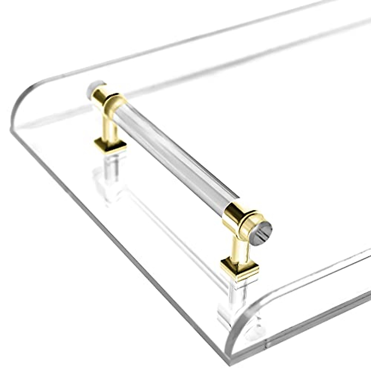 Clear Acrylic Bathtub Caddy Tray with Gold Handles for Luxury Bathroom Bathtub, 31 x 9 Inch