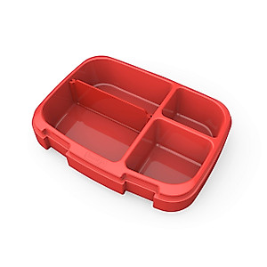 Bentgo Fresh Tray (Red) with Transparent Cover - Reusable, BPA-Free, 4-Compartment Meal Prep Container with Built-In Portion Control for Healthy At-Home Meals and On-the-Go Lunches
