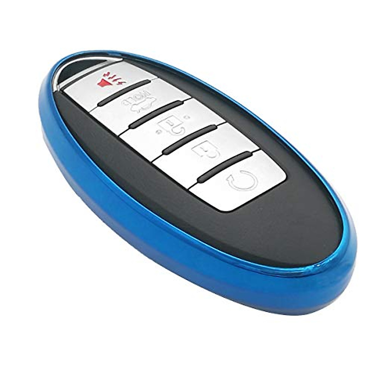 Blue TPU Key Fob Case Holder Jacket Protector for 2017 2018 2019 2020 2021 Nissan Altima Maxima Armada Murano Rogue Versa Pathfinder Infiniti