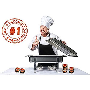 24 pc 6 Hour Liquid Cooking Chafing Dish Fuel Cans, Food Warmer Heat for Buffet Burners, Parties, Weddings, Banquets, Catering Events, Bulk, Easy to Open, Resealable Covers