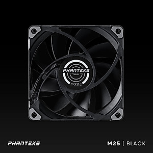 Phanteks M25-120 Fan, High-Airflow Radiator Performance, PWM Control up to 2000RPM, Daisy-Chain Cable, Black (3-Pack)