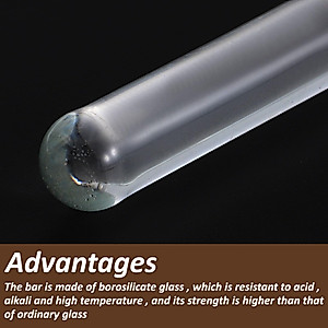 MECCANIXITY 3.3 Borosilicate Glass Stick 7.9" Length 7mm Dia Stir Rod Mixing Tools 4Pcs