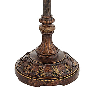 Barnes and Ivy Traditional Italian Standing Floor Lamp Candelabra Style 4-Light 64.5" Tall Bronze Brown Gold Bell Shade with Trim Decor for Living Room Reading House Bedroom Family Home