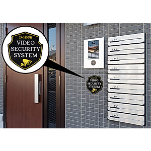 Warning 24 Hour Security Camera Sign | Professional Classic Design | Heavy Duty Dibond Aluminum | Home Property Surveillance Signs | Video Surveillance Wall Sign “REFLECTIVE” |