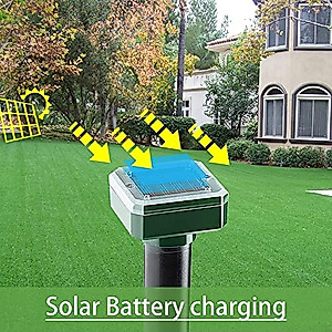 Mole Repellent Solar Powered 10 Pack Snake Repellent Squirrel Gopher Repellent IP44 Waterproof Ultrasonic Rodent Repellent and Deterrent Mole Trap Killer for Your Yard,Farm,Garden