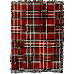 Pure Country Weavers Plaid Blanket Stewart Royal Tartan - Patterns Gift Tapestry Throw Woven from Cotton - Made in The USA (72x54)