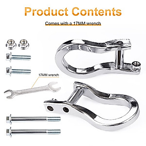 JDMON Compatible with Front Bumper Tow Hook Chevy Silverado 1500 Chevy Silverado 1500 2019 2020 2021 2022 Replaces 84195899 2Pcs (Silver)