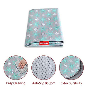Splat Mat for Under High Chair Mat, Mealtime Baby Splat Mat for Art/Crafts/Playtime, Anti Slip Waterproof Splash Mat, Machine Washable Portable Picnic Floor Mat Baby Feeding Table Cloth, 42x46 Inch