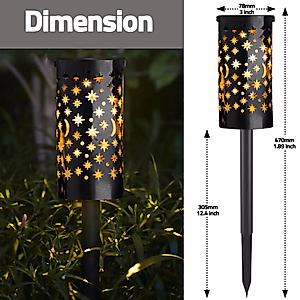 Solar Pathway Lights Outdoor Waterproof | 6 PCs Solar Hanging Lanterns - Garden Decorations Solar Powered Light Outdoor Lantern I Outside Walkway Path Decorative Ornament Bright Lighting Yard