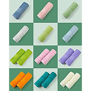Cleanbear 18 Ultra-Soft Cotton Washcloths Set in 12 Vibrant Spring Colors - Perfect for Sensitive Skin