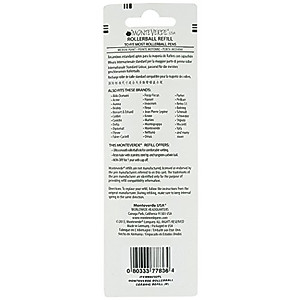 Monteverde Ceramic Rollerball Refill for Capped Rollerball Pens, Blue, 2 Pack (G232BU)