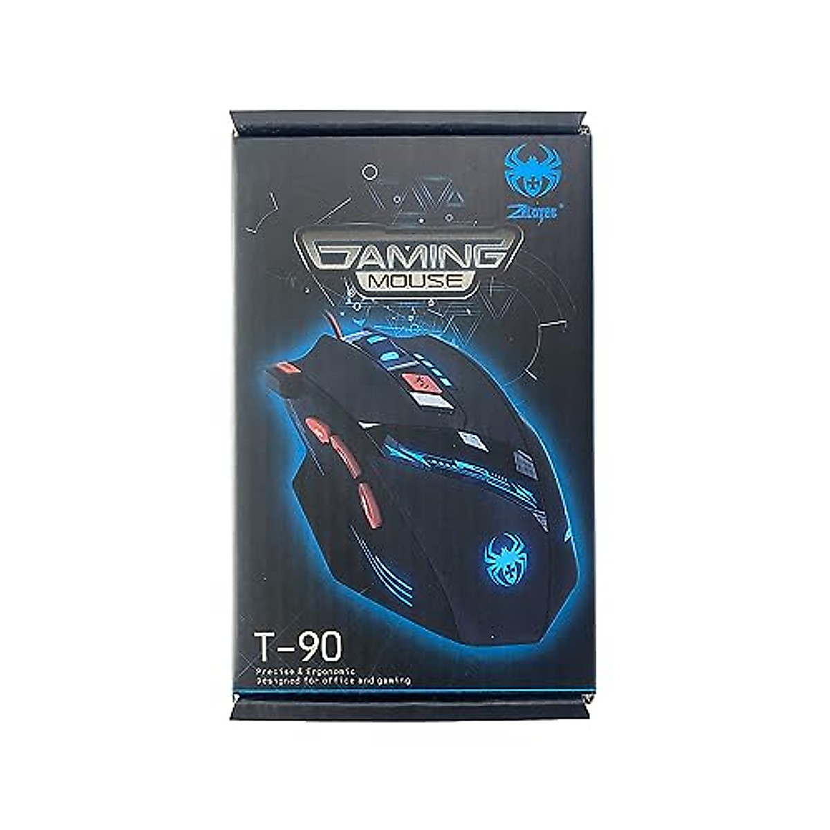 zelotes T90 Gaming Mouse 9200 DPI, 8 Programmable Buttons Multi-Modes LED Lights USB Gaming Mice, Weight Tuning for Laptop, Desktop, PC,- Black