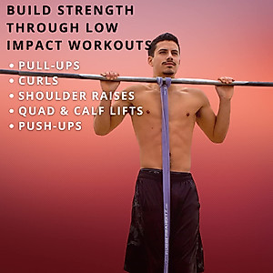 Functional Fitness Pull Up Assist Resistance Bands | Heavy Duty Exercise Bands for Powerlifting, Mobility, and Stretching | Travel Friendly Resistance Bands for Workout (Purple, Pink)