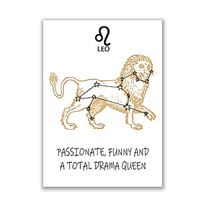 PICTURE THIS PRINTS Funny Leo Zodiac Birthday Card, Zodiac-themed Card, Astrology Greeting Card, Card with Envelope, Leo Birthday Card, Leo Astrology Card, Zodiac Greeting Card, 5x7 inches