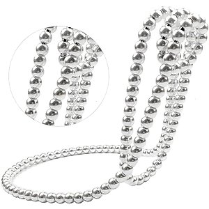 ANDGROPAND (White) Creative Artificial Pearl Necklace Floating Wine Rack Metal Wine Bottle Holder Wine Display Stand for Bars and Home Decoration