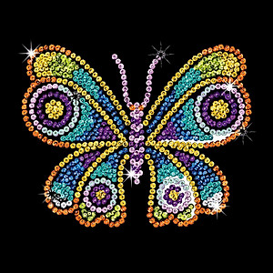Sequin Art Style, Three Butterflies, Sparkling Arts and Crafts Picture Kit, Creative Crafts