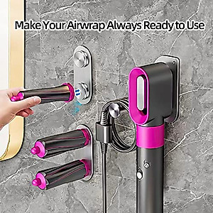 Banjekt Compatible for Storage Holder Dyson Airwrap Complete, SUS304 Dyson Airwrap Holder Wall Mount, Self-Adhesive Dyson Accessory Holder Dyson Stand