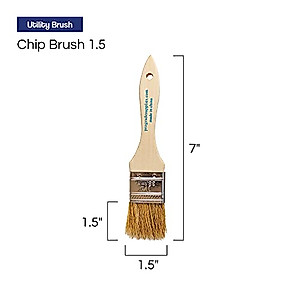 Pro Grade - Chip Paint Brushes - 36 Ea 1.5 Inch Chip Paint Brush Light Brown