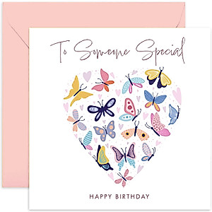 Old English Co. Butterfly Hearts Special Birthday Card - Female Birthday Card | Birthday Cards For Women | Blank Inside & Envelope Included (Special Friend)