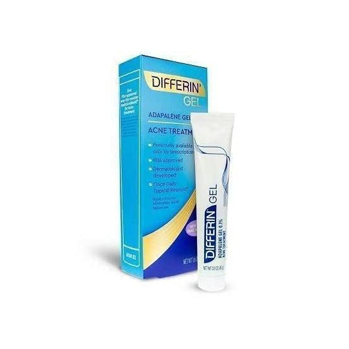 Differin Adapalene Gel 0.1% Acne Treatment, 45 gram, 180-day supply, 1.6 Ounce (Pack of 2)