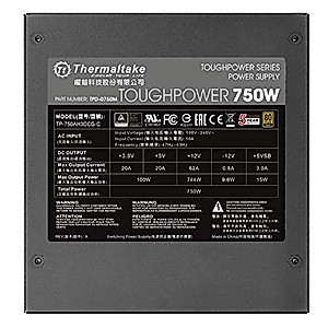 Thermaltake Toughpower 750W 80 Plus Gold Semi Modular PSU ATX 12V or EPS 12V Ultra Quiet Power Supply PS-TPD-0750MPCGUS-1