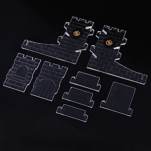 ENHANCE Dice Tower Dice Tray for Tabletop RPG Games - Portable Dice Roller with Castle Tower Design, Roll Up to 14 Standard Dice at Once - Etched Castle Rolling Tray Tower Great for Game Nights